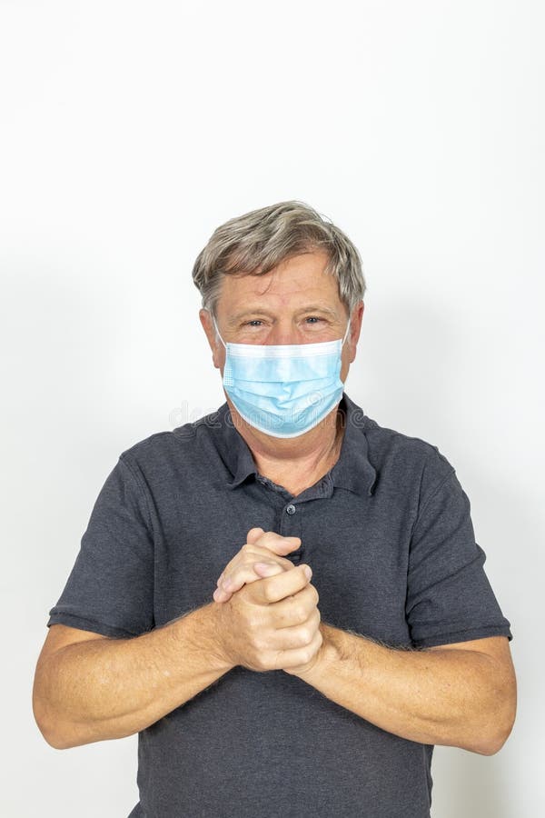 Man Wearing a Mask for Corona Protection Stock Photo - Image of care ...