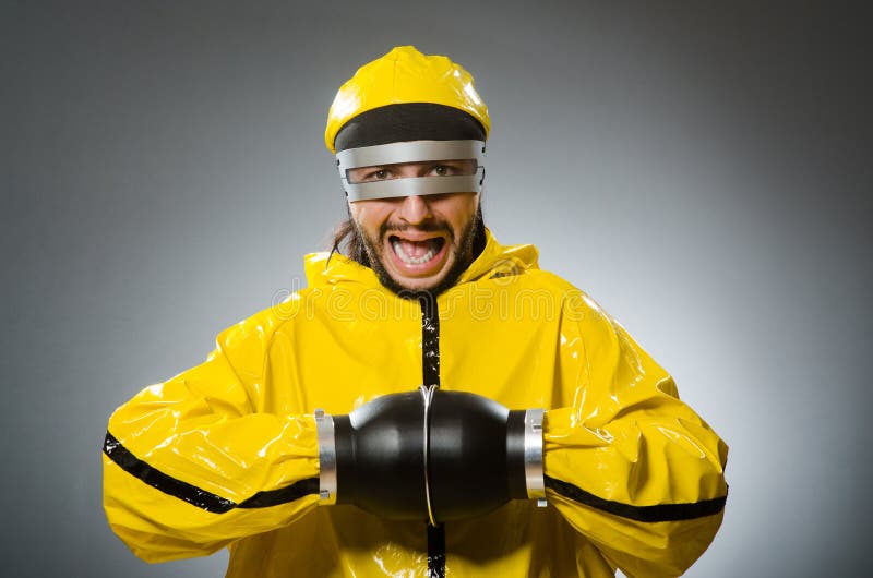 Man Wearing Metal Glasses in Techno Concept Stock Image - Image of ...