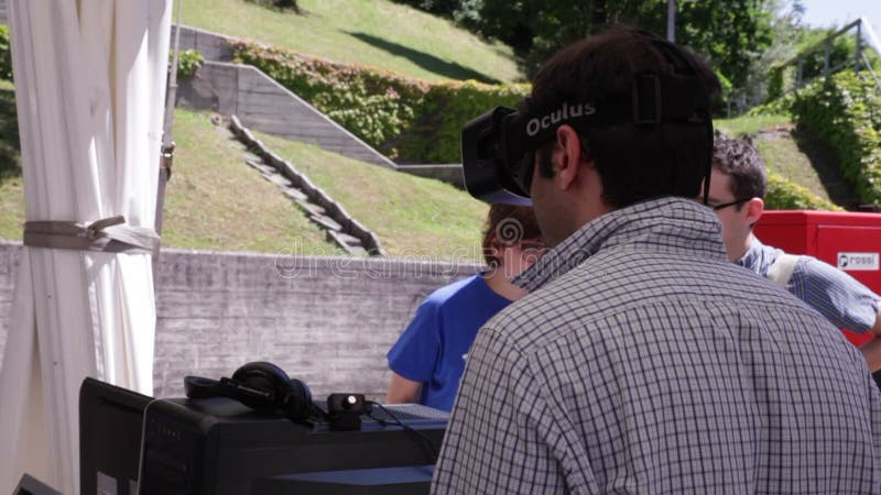 Man Wearing an Optical Head-mounted Display Stock Footage - Video of ...