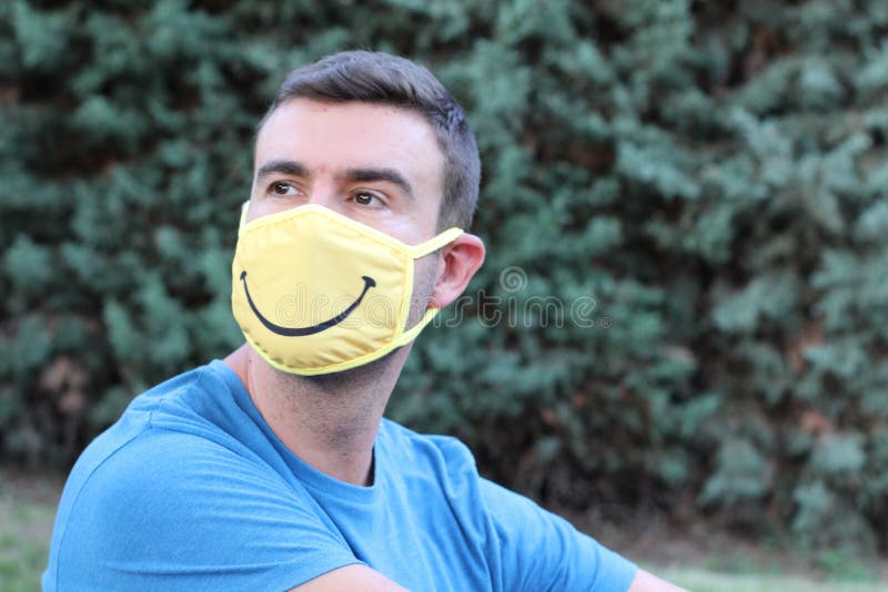 Man Wearing Protective Mask Outdoors Stock Image - Image of curve ...