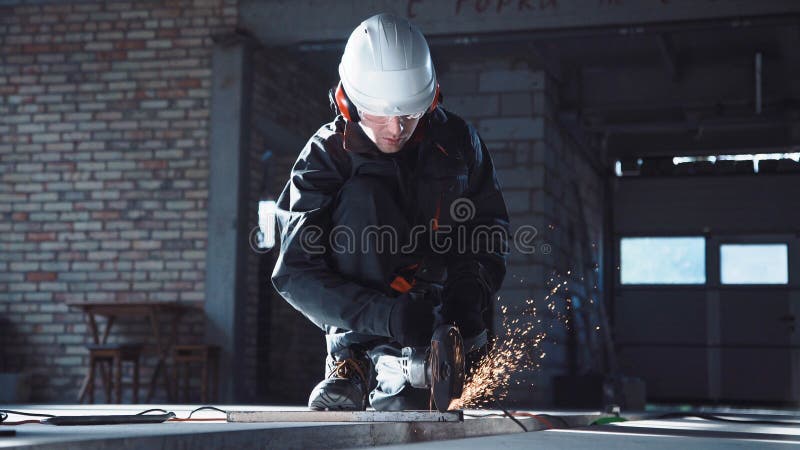 Man Cutting with Angle Grinder Stock Photo - Image of plane, employment ...