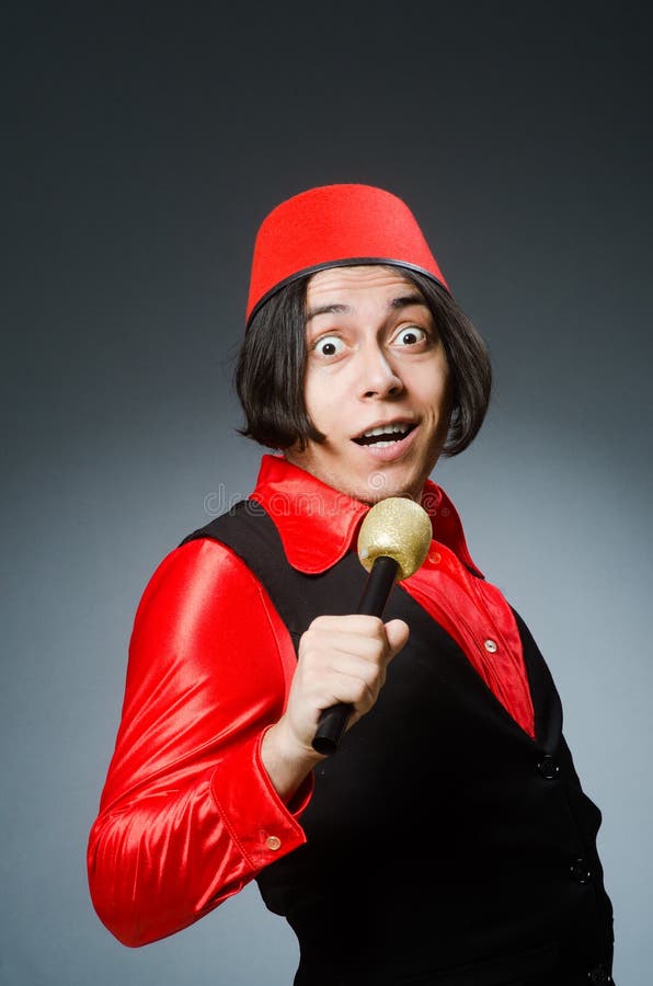 The Man Wearing Red Fez Hat Stock Photo - Image of aladdin, religion ...