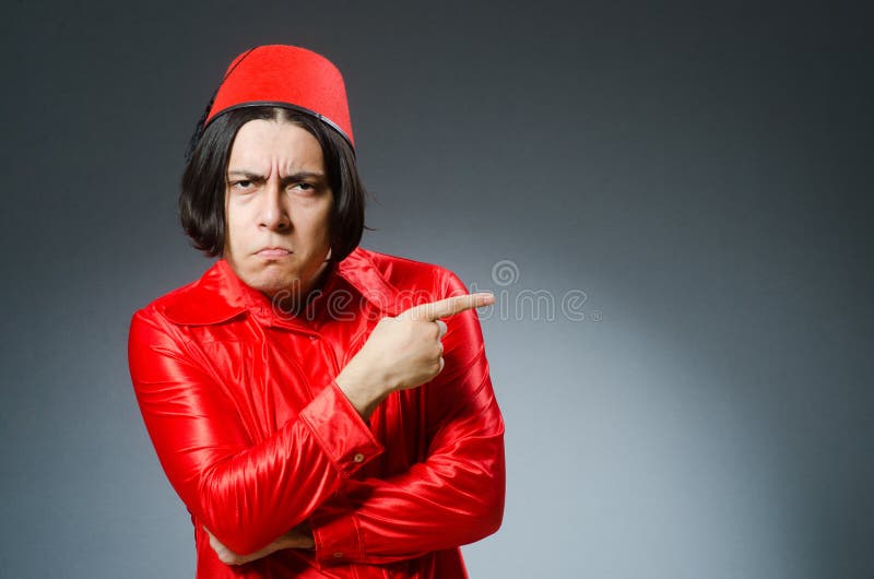 The Man Wearing Red Fez Hat Stock Photo - Image of dress, fashion: 63749660