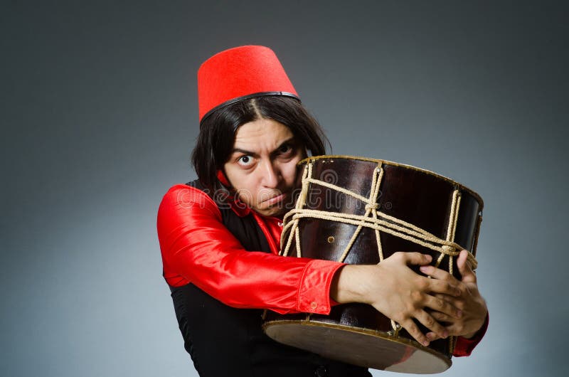 The Man Wearing Red Fez Hat Stock Image - Image of arabian, happy: 63749793