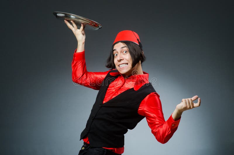 Man wearing red fez hat stock photo. Image of dress, ottoman - 65882372