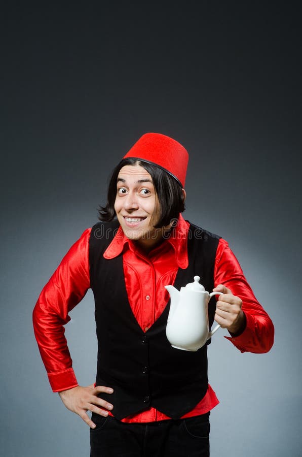 The Man Wearing Red Fez Hat Stock Image - Image of eastern, male: 66152331