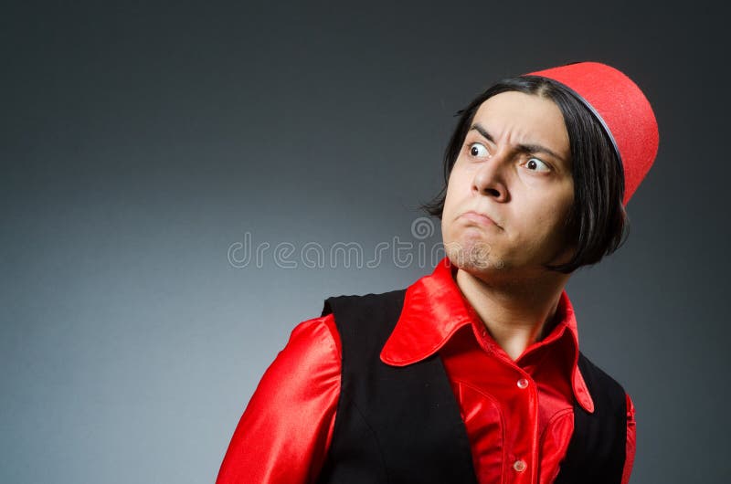 The Man Wearing Red Fez Hat Stock Image - Image of happy, aladdin: 66366047
