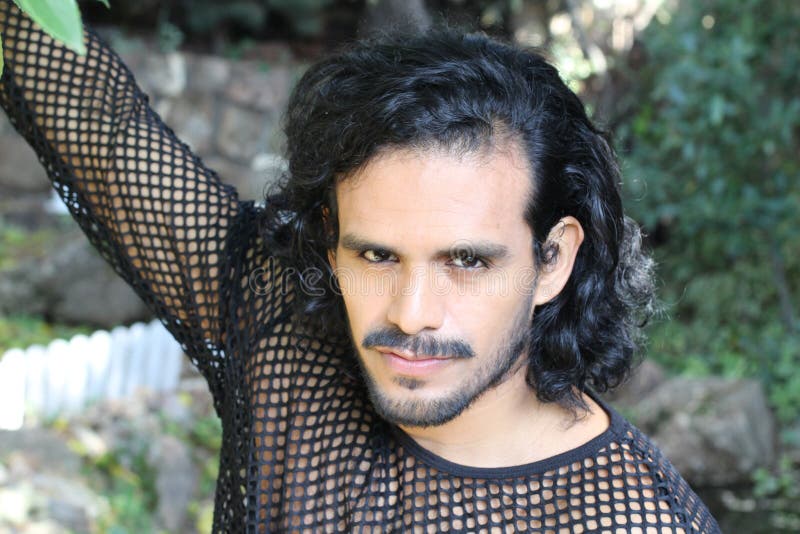 Man Wearing See through Mesh Shirt Stock Photo - Image of fabric, black ...