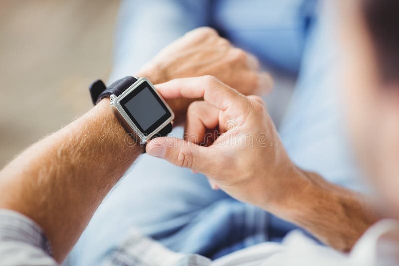 Man wearing smart watch stock image. Image of casual - 67743851