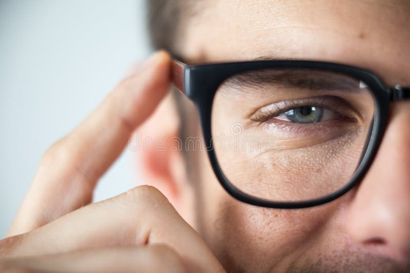 Man wearing spectacles stock photo. Image of eyes, eyesight - 78721438