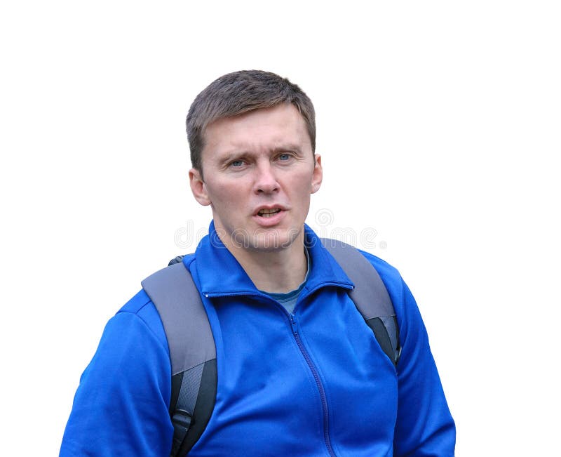 Man Wearing a Sports Wear with a Backpack Stock Photo - Image of ...