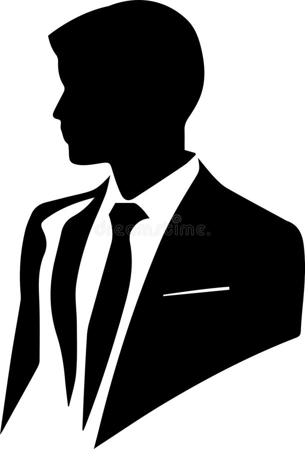 Man Wearing a Suit Logo Monochrome Design Style Stock Vector ...