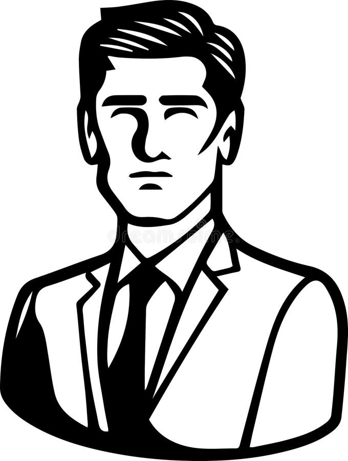 Man Wearing a Suit Logo Monochrome Design Style Stock Vector ...