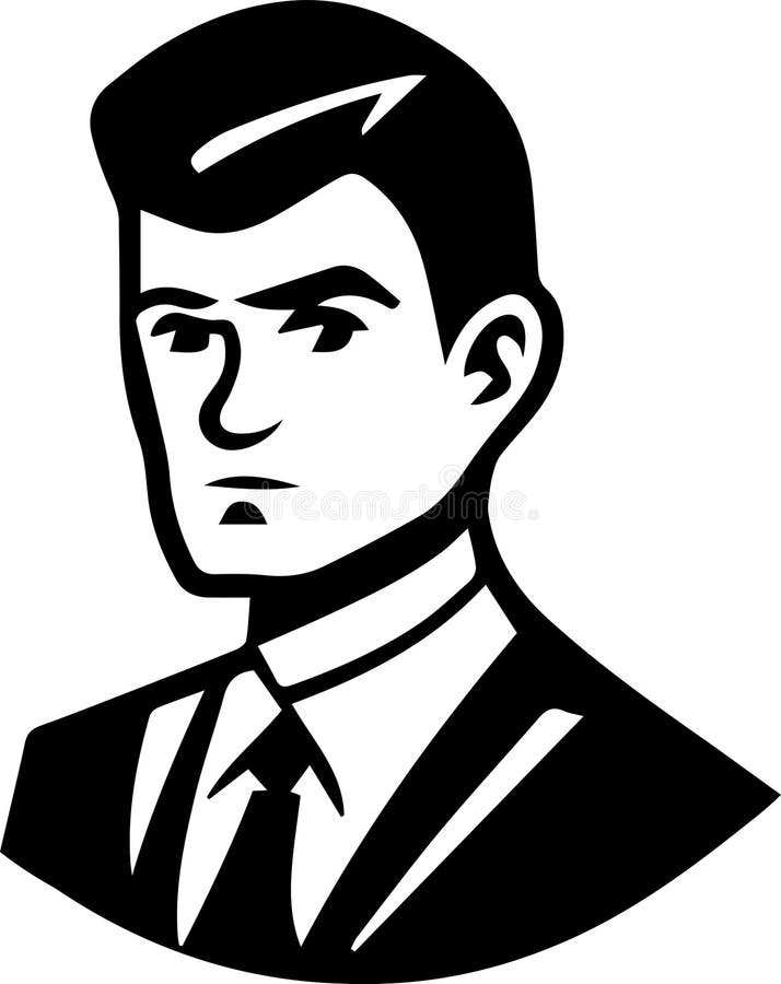 Man Wearing a Suit Logo Monochrome Design Style Stock Vector ...
