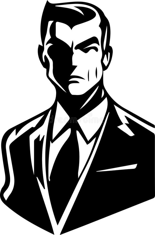 Man Wearing a Suit Logo Monochrome Design Style Stock Vector ...