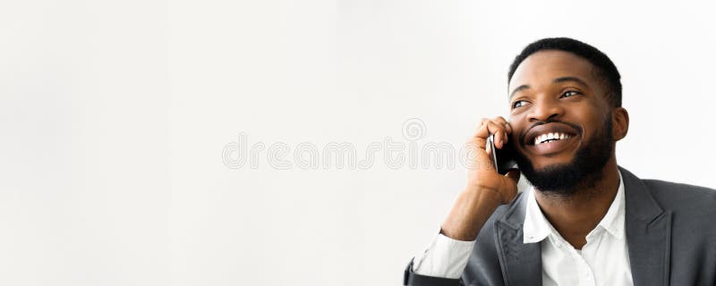 Smiling Man Talking on Phone Stock Image - Image of conversation ...