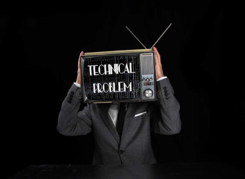Man Wearing Suit with TV on Head Stock Photo - Image of problems, head ...