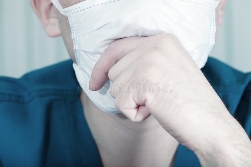 Man Wearing a Surgical Mask Thinking Stock Photo - Image of inspiration ...