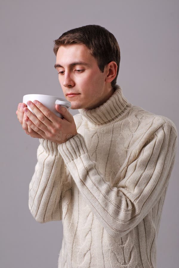 Man Wearing Knitted Scarf With Sunglasses Stock Image - Image of scarf ...