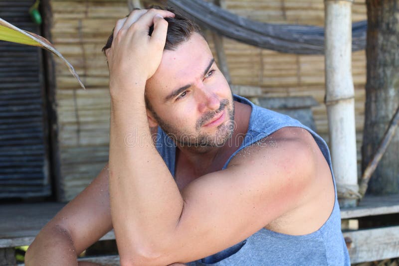 Man Wearing a Tank Top in the Summer Stock Image - Image of muscular ...