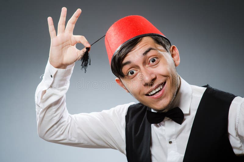 Man Wearing Traditional Turkish Hat Stock Image - Image of smile, east ...