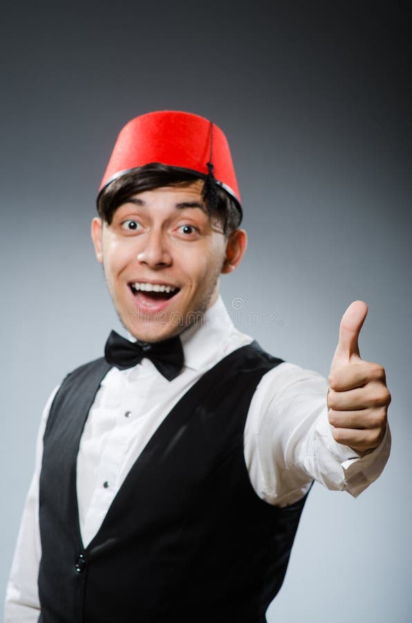 Man Wearing Traditional Turkish Stock Image - Image of arab, portrait ...