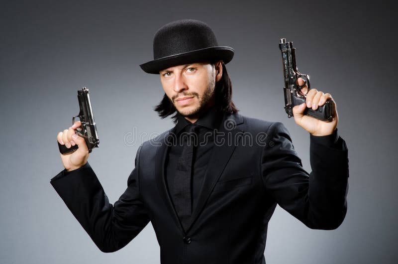 Man wearing vintage hat stock image. Image of bodyguard - 45048439
