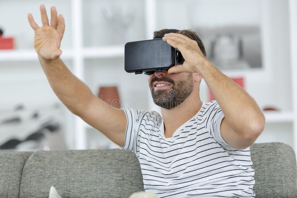Man wearing virtual mask d stock image. Image of game - 262700931