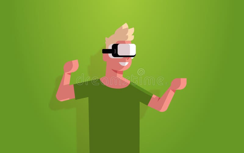 Cartoon Guy Using Virtual Reality Glasses Stock Illustrations – 83 ...