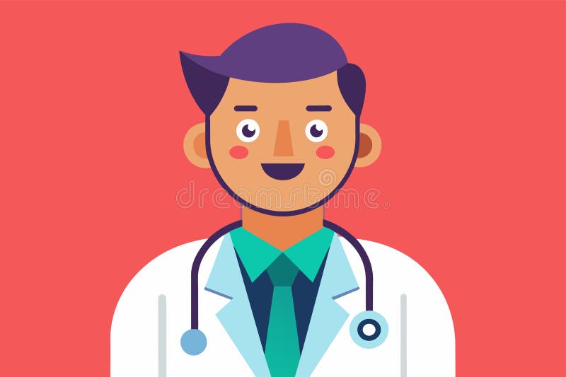 A Man Wearing A White Coat And A Stethoscope Doctor Customizable
