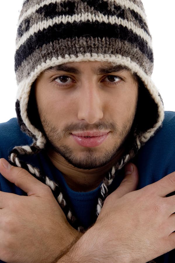 Cold Winter Man stock photo. Image of people, hood, freezing - 4143394