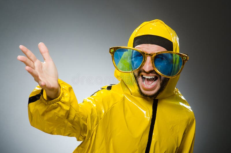 Man Wearing Yellow Suit in Funny Concept Stock Photo - Image of rapper ...