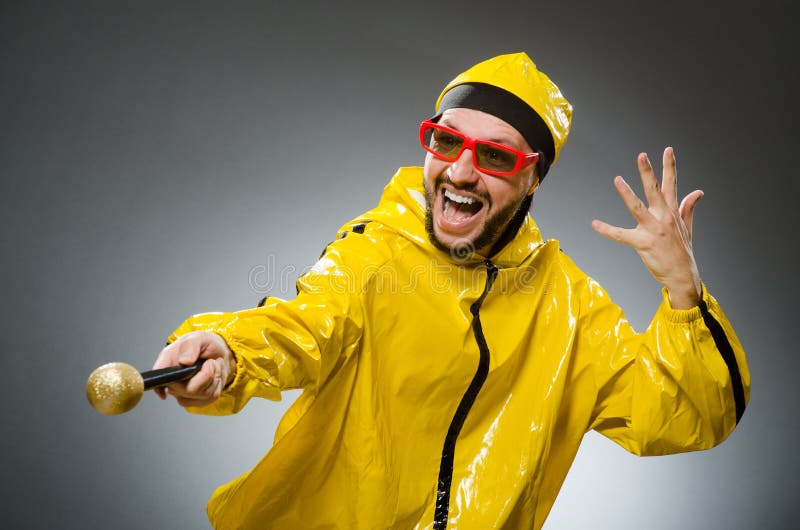 Man wearing yellow suit stock photo. Image of performer - 58138306