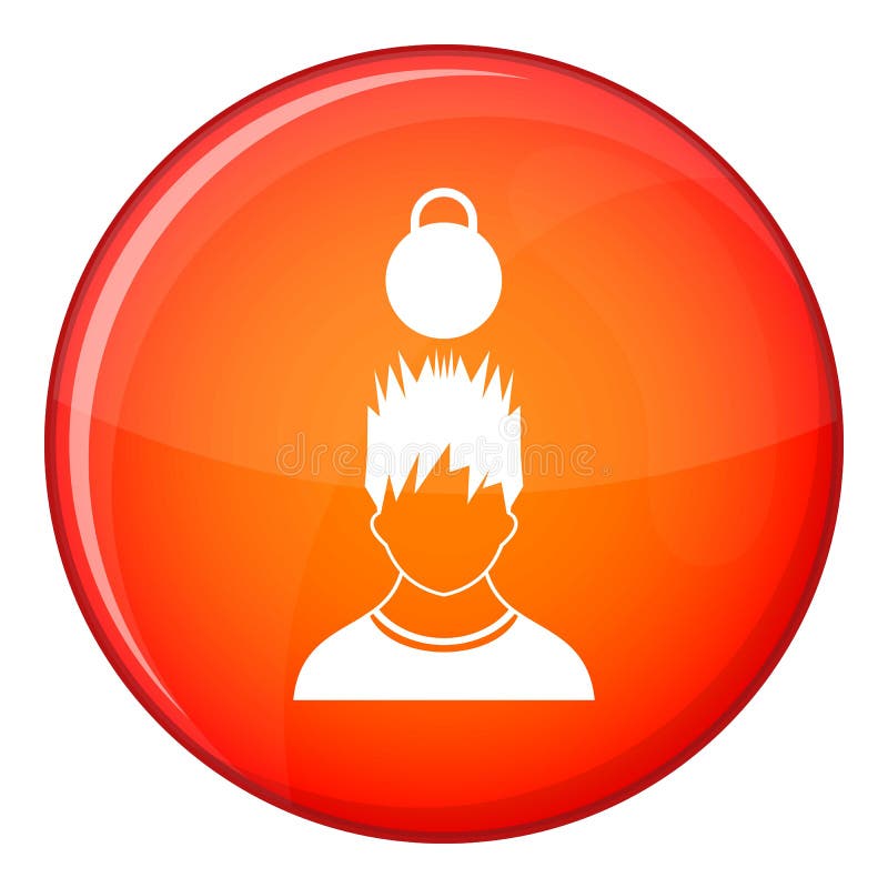 Man with the Weight Over Head Icon, Flat Style Stock Vector ...