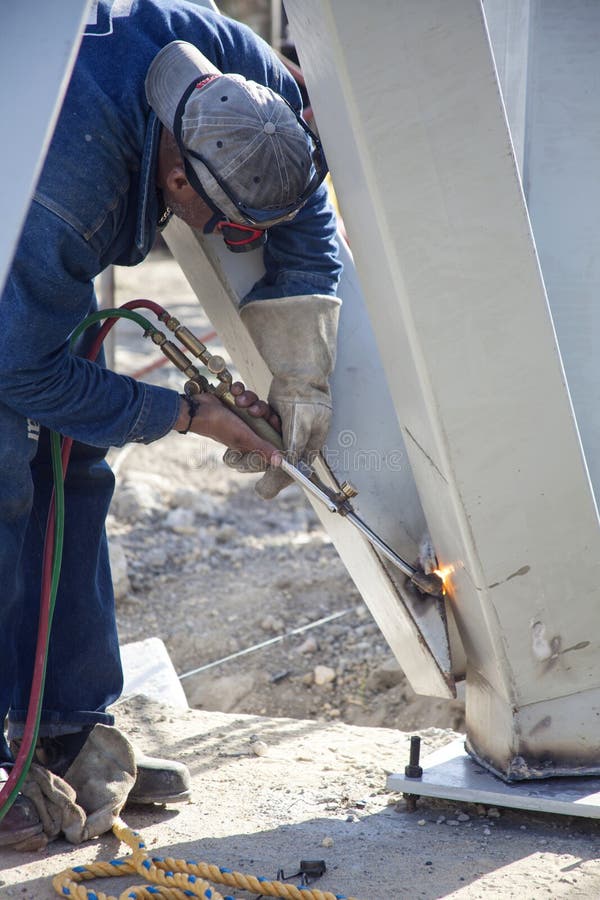 Man Welding Metal Structures Editorial Stock Image - Image of solder ...