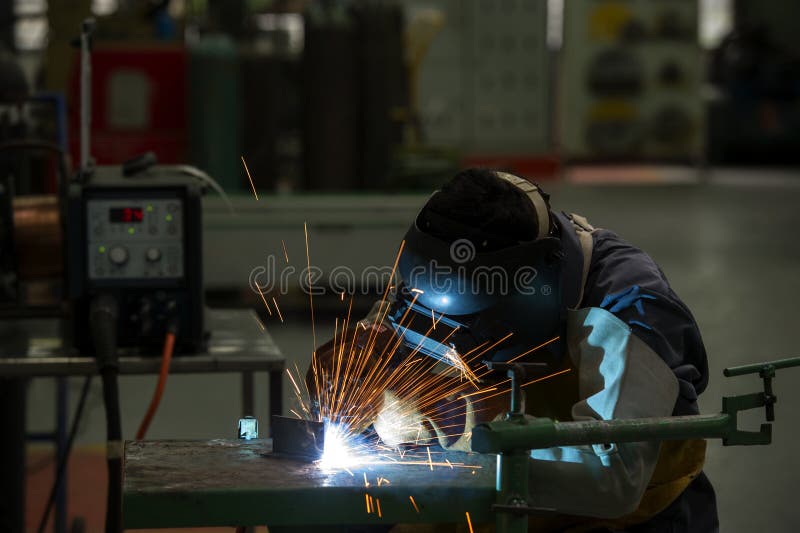 Man welding steel by skill stock image. Image of industrial - 74083351