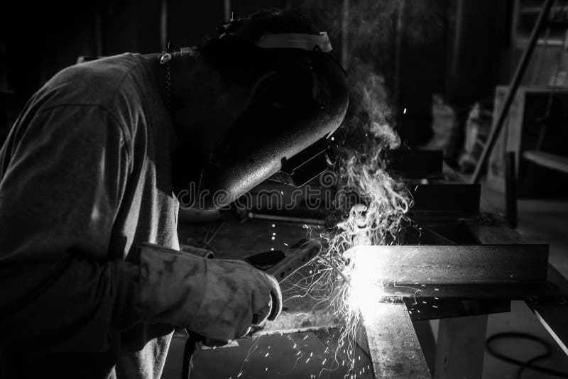 Man welding work stock image. Image of flame, mask, manual - 77751225