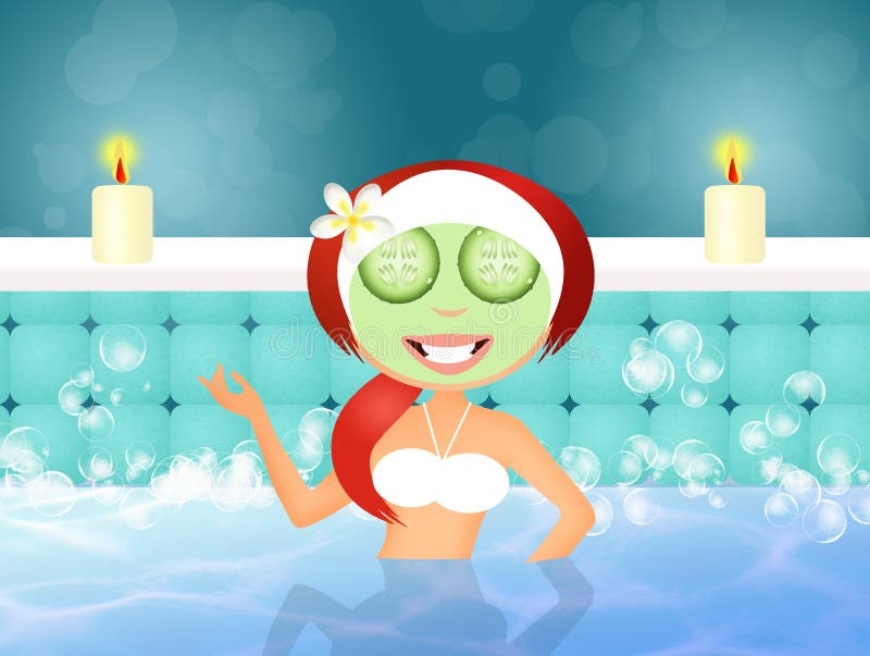 Man in wellness spa stock illustration. Illustration of female - 52865601