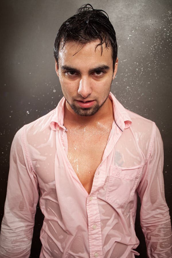 Man in Wet Shirt stock image. Image of adult, disheveled - 19455341