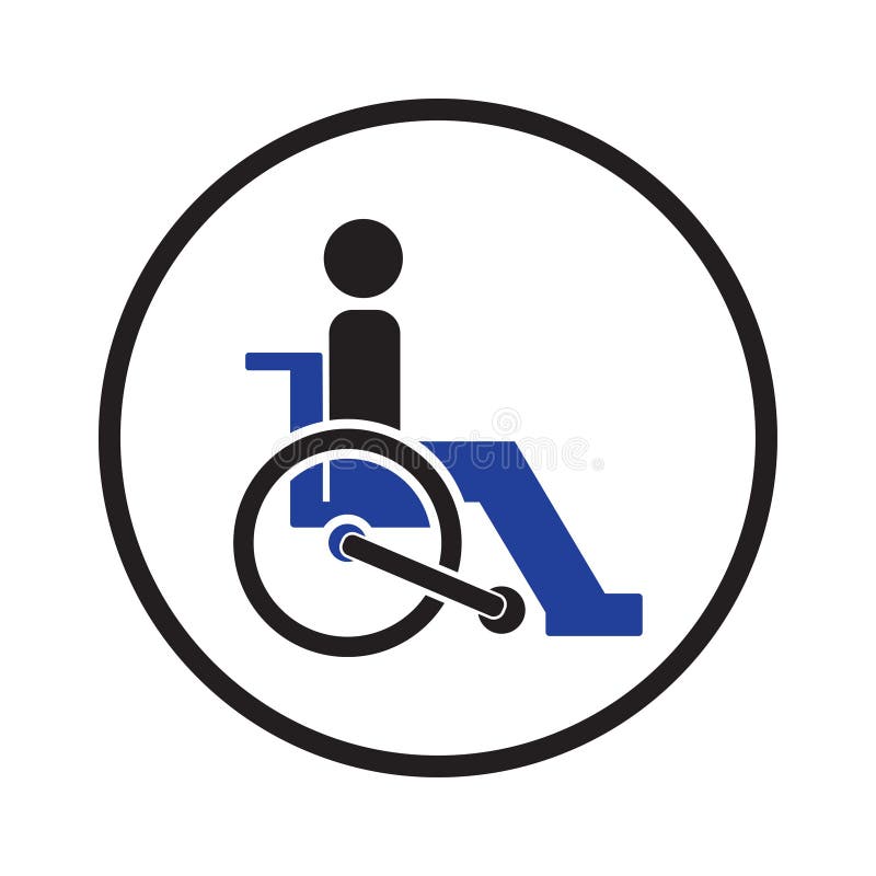 Man and wheel chair icon stock vector. Illustration of chair - 262618281