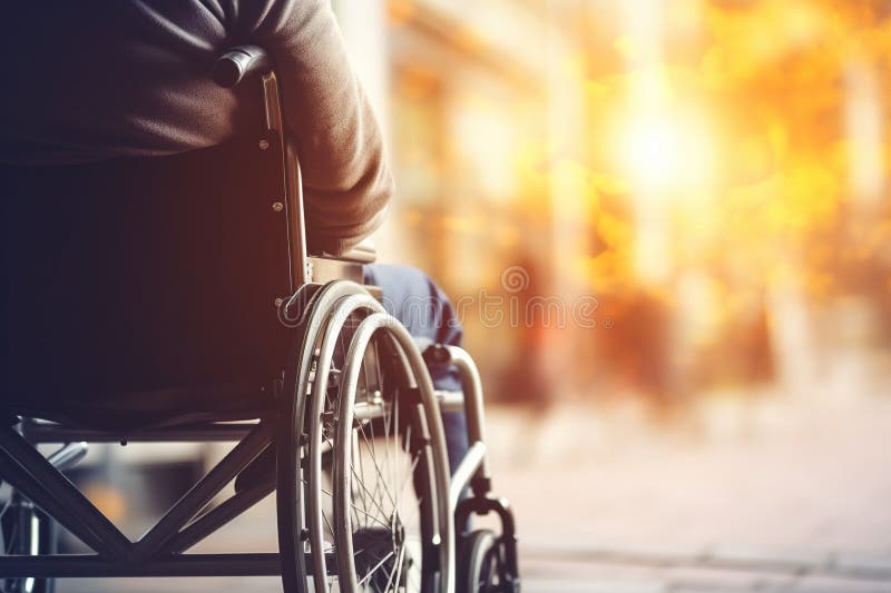 Man in Wheelchair with Physical Disability Mobility Disorder. Close-up ...