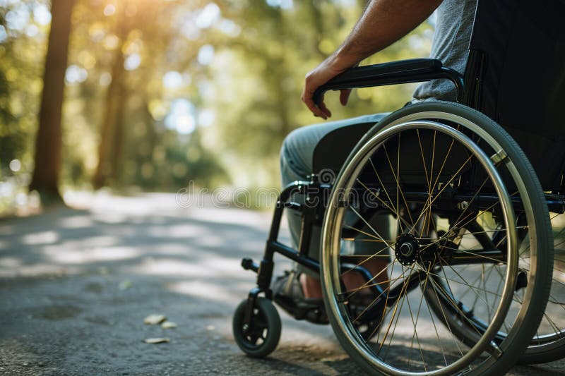 Man in Wheelchair with Physical Disability Mobility Disorder. Close-up ...