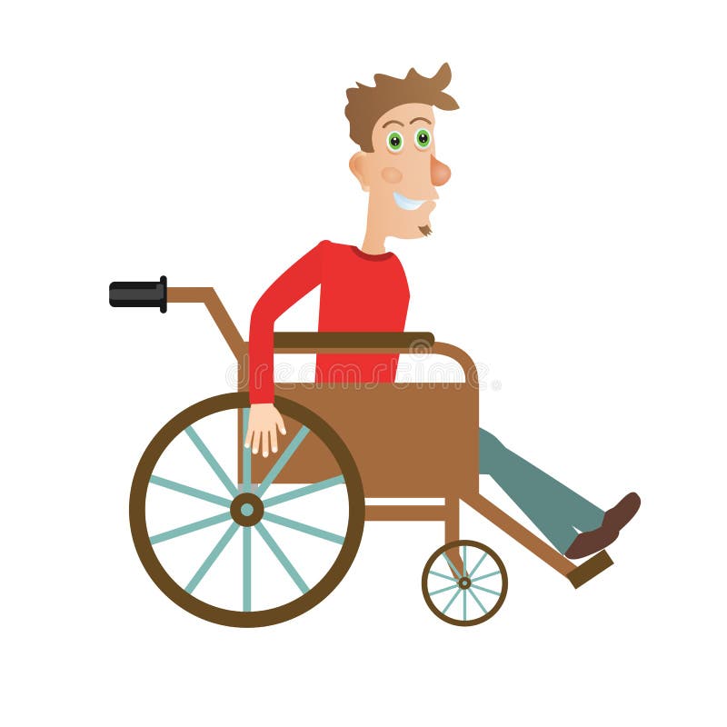 Man in Wheelchair Vector Illustration Stock Vector - Illustration of ...