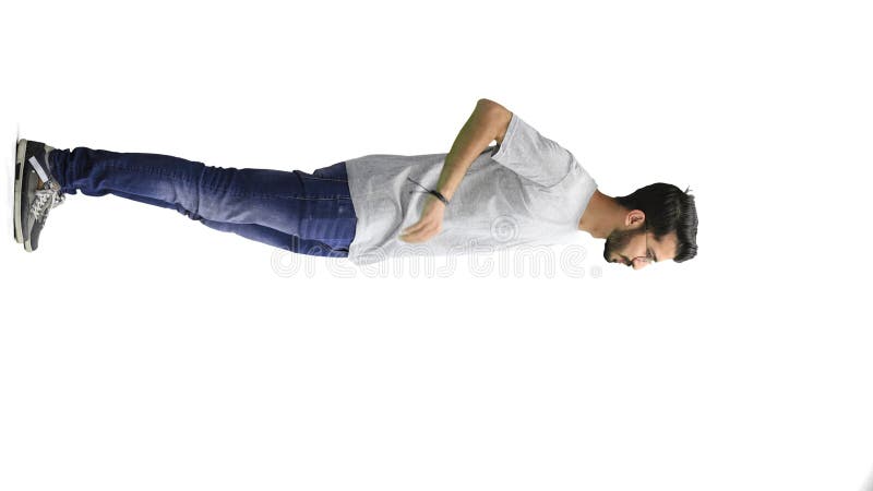 A Man, on a White Background, in Full Height Stock Video - Video of ...