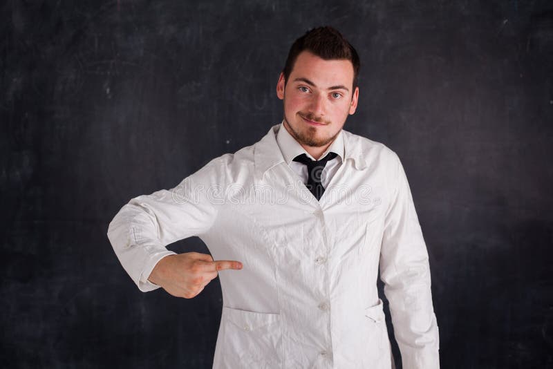 Man in a white gown stock image. Image of pharmacist - 46382367