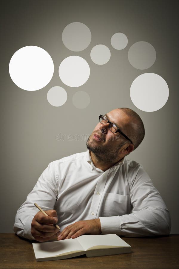 Man in White and Gray Bubbles. Stock Image - Image of decide ...