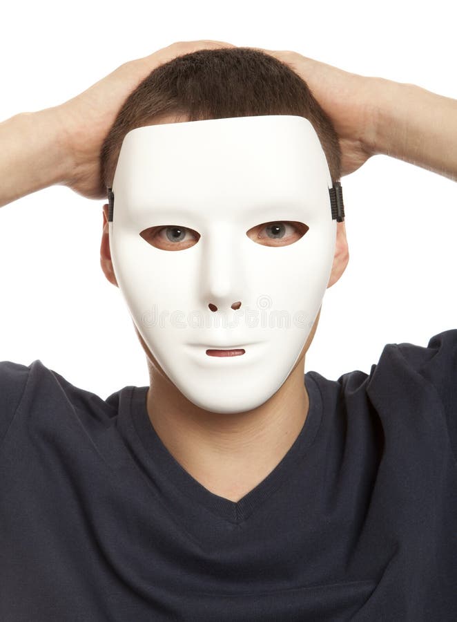 Man with white mask stock image. Image of isolated, double - 51308651