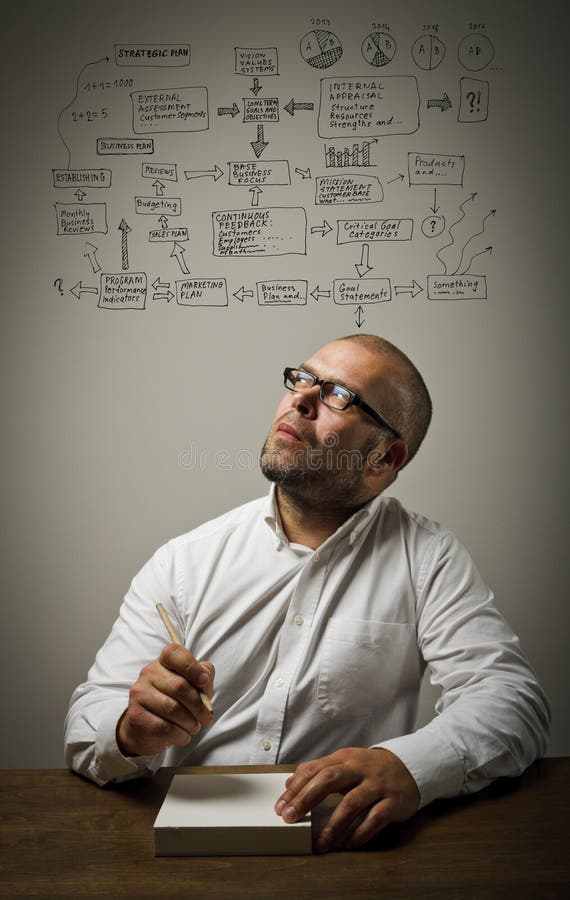 Man in white and plan stock image. Image of drawing, planing - 34228031
