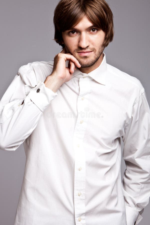 Man in white t-shirt stock photo. Image of shirt, white - 20406968