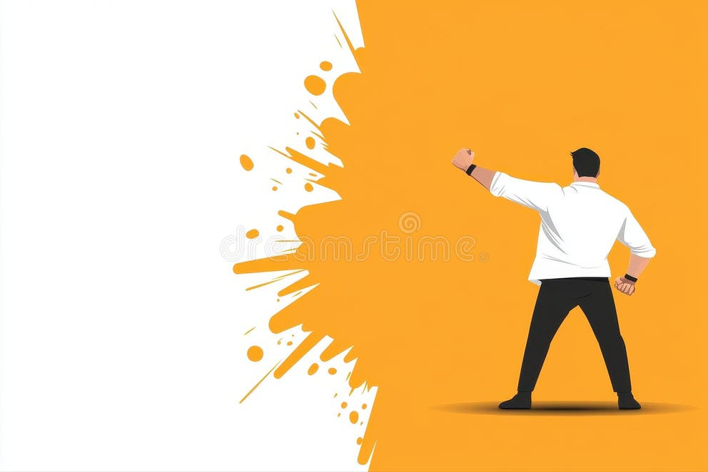 Man in White Shirt Pointing at Something in Comic Pop Art Style ...